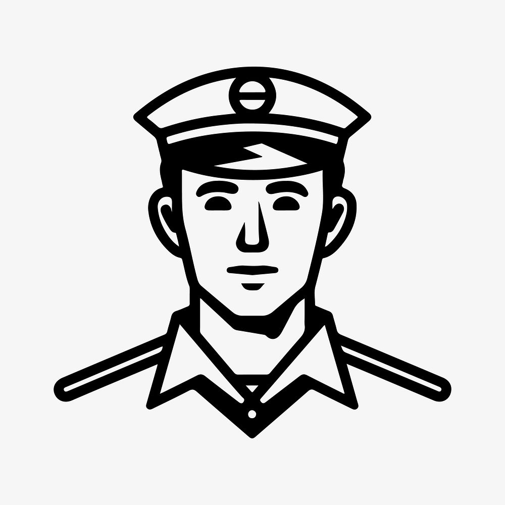 Policeman character line art illustration | Free Photo Illustration ...