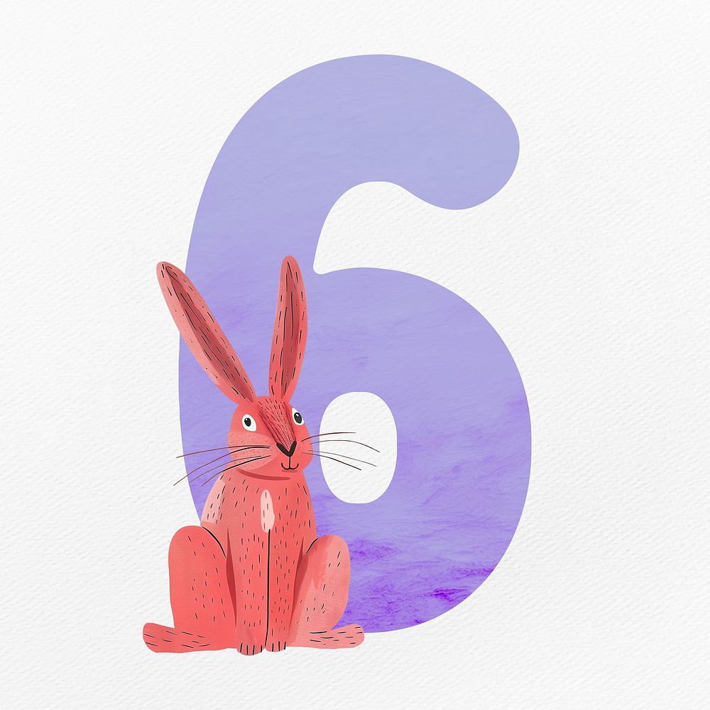 Number 6 animal character illustration | Free Photo Illustration - rawpixel