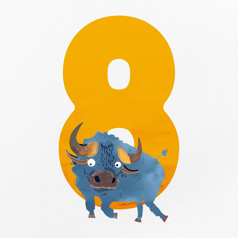 Number 8 animal character illustration | Free Photo Illustration - rawpixel