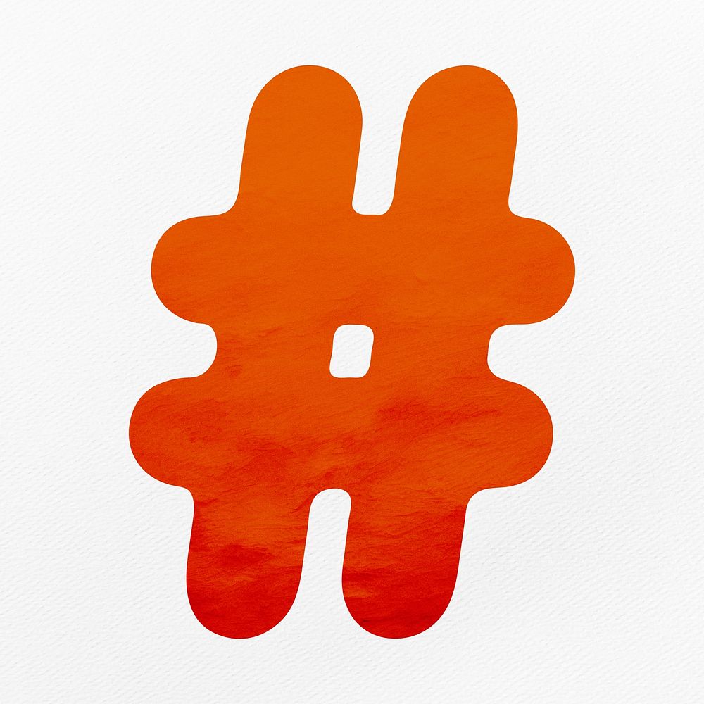 Orange hashtag | Free Photo Illustration - rawpixel