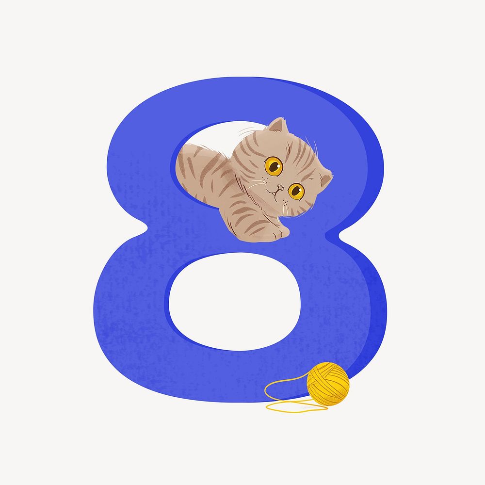 Number 8 cat character illustration | Free Photo Illustration - rawpixel