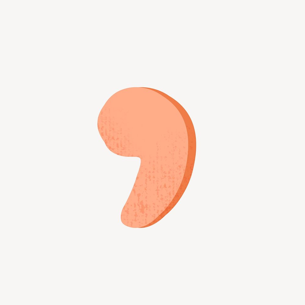 Orange comma sign illustration | Free Photo Illustration - rawpixel