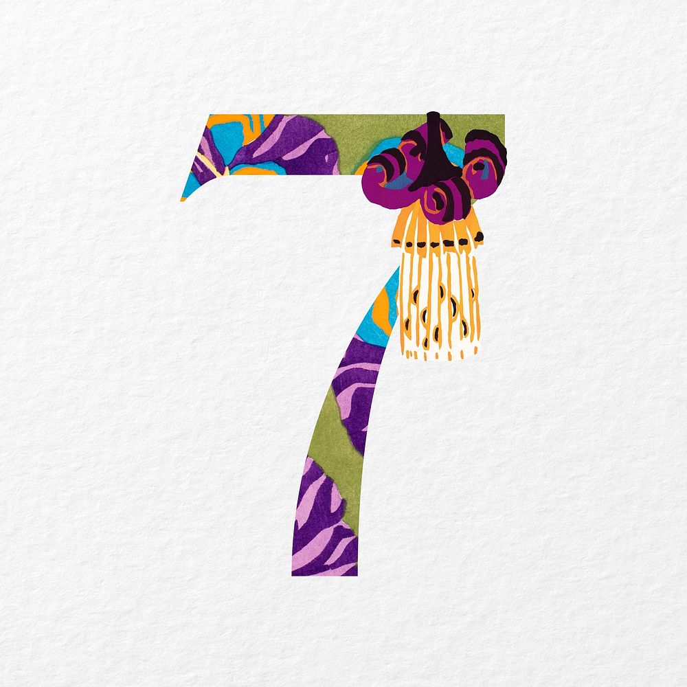 Number 7 Seguy Papillons art | Free Photo Illustration - rawpixel