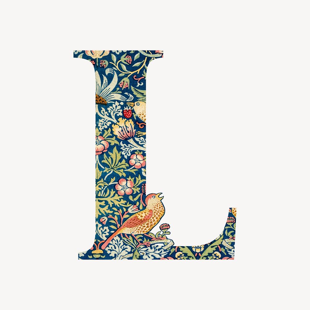 Letter L botanical pattern font, | Premium Photo Illustration - rawpixel