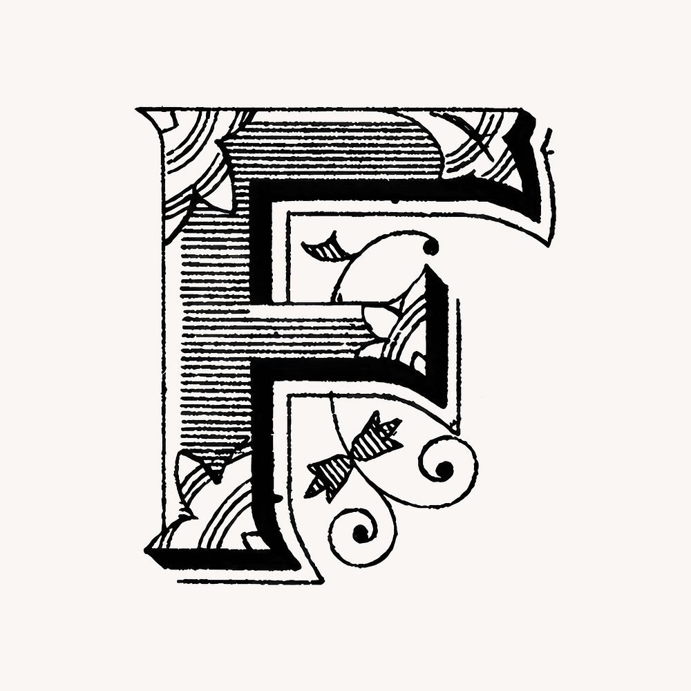 Letter F classic medieval art | Free Photo Illustration - rawpixel