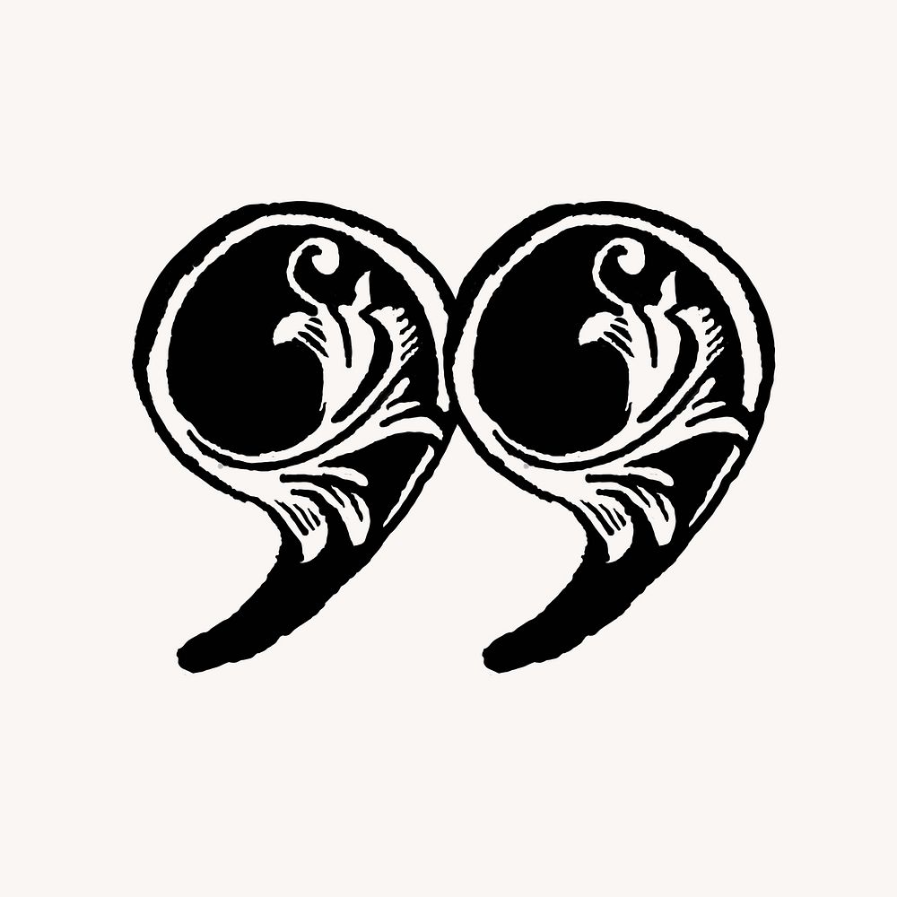 Quotation mark sign classic medieval | Free Photo Illustration - rawpixel