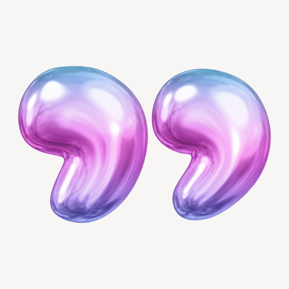 Quotation mark 3D gradient symbol | Free Photo Illustration - rawpixel