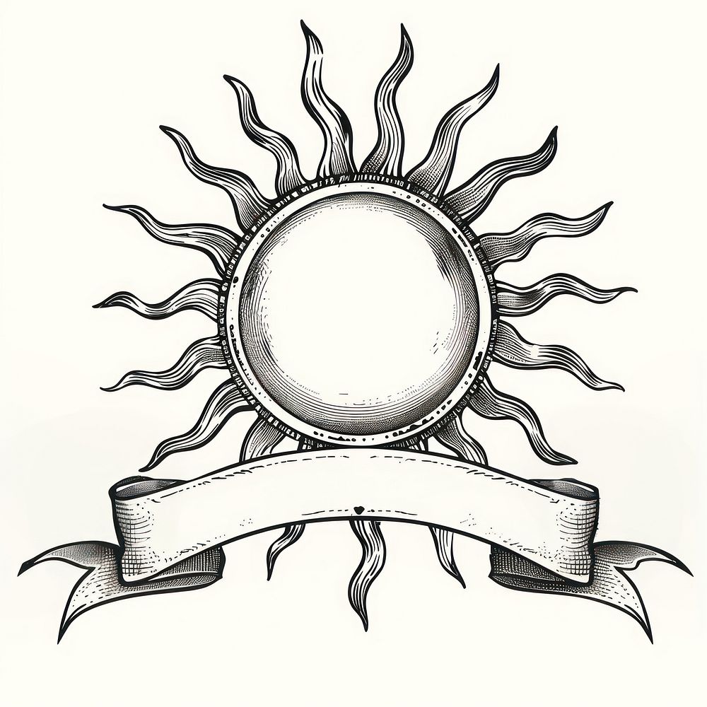Ribbon sun art illustrated drawing | Free Photo Illustration - rawpixel
