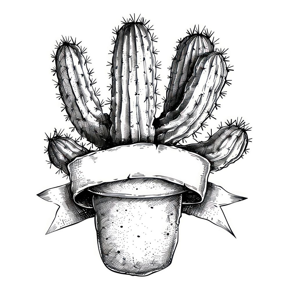 Ribbon cactus art illustrated accessories | Free Photo Illustration ...
