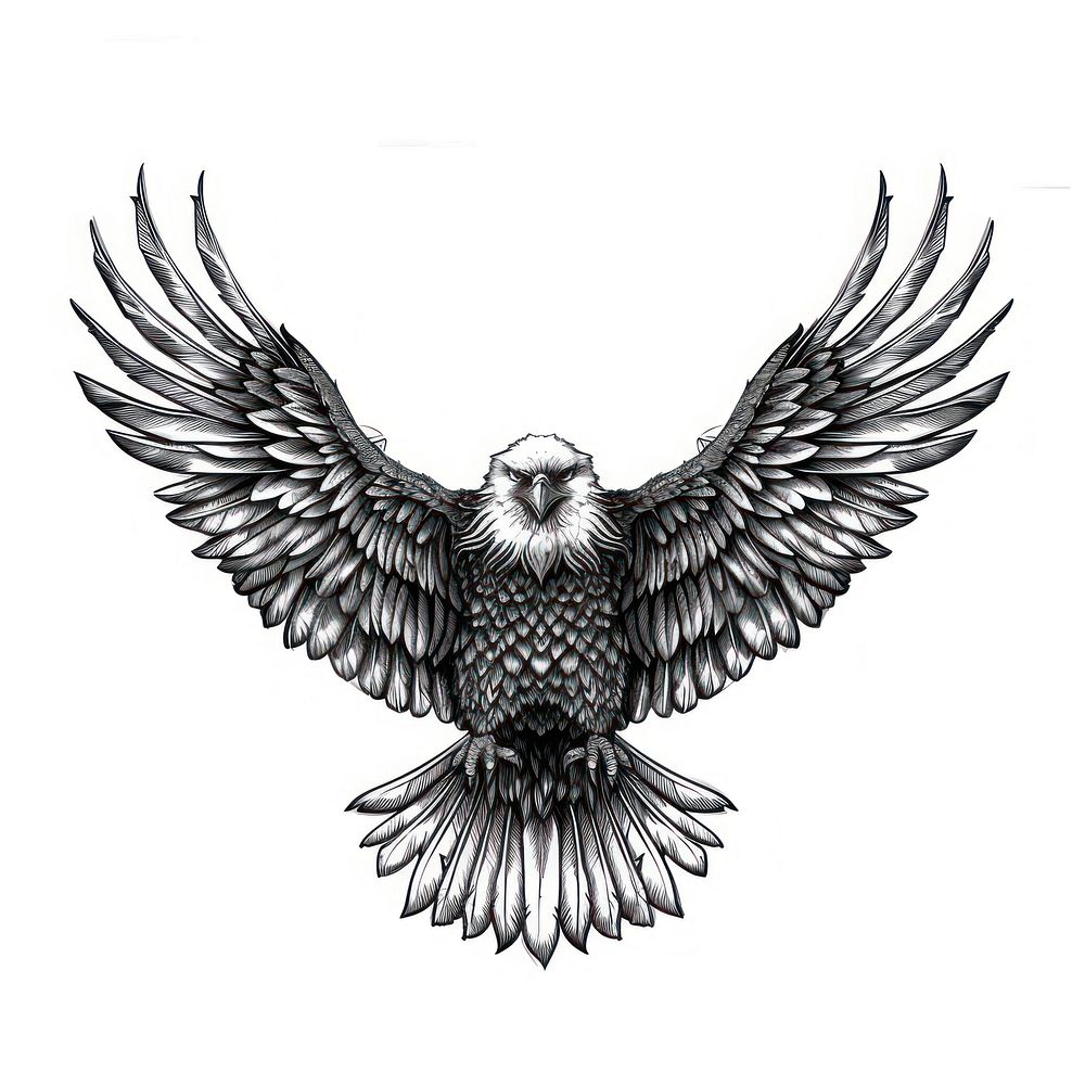 Eagle tattoo flash illustration illustrated | Free Photo Illustration ...