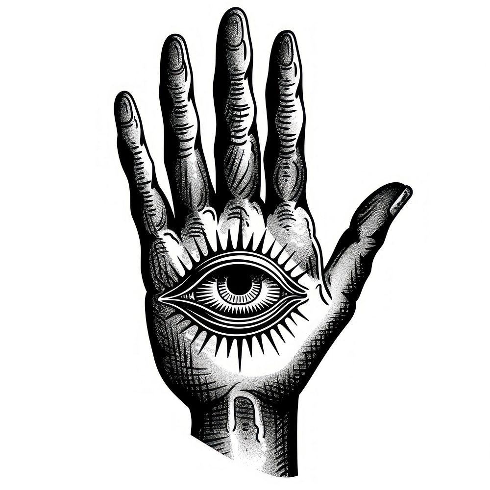 Hand tattoo flash illustration illustrated | Free Photo Illustration ...