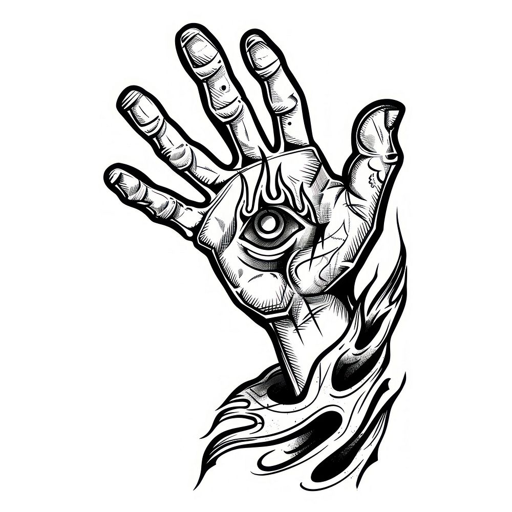 Hand tattoo flash illustration illustrated | Free Photo Illustration ...