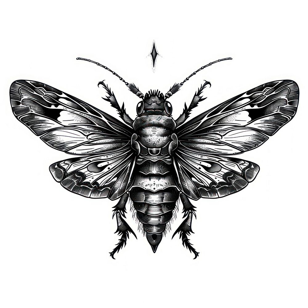 Insect tattoo flash illustration invertebrate | Free Photo Illustration ...