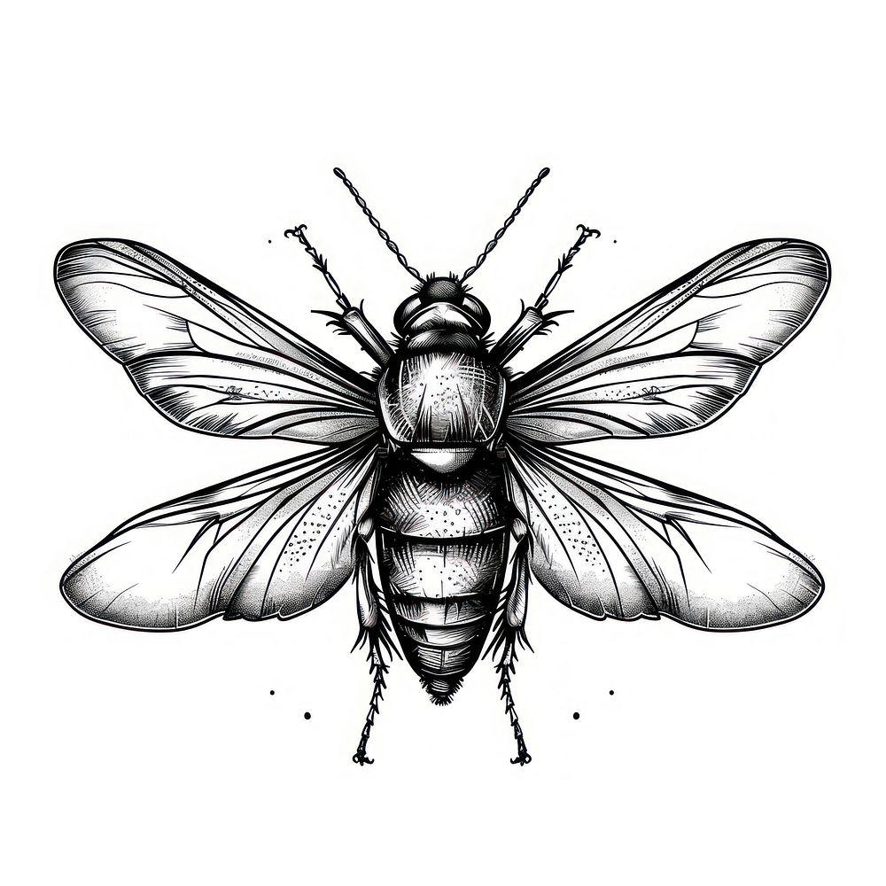 Insect tattoo flash illustration invertebrate | Free Photo Illustration ...