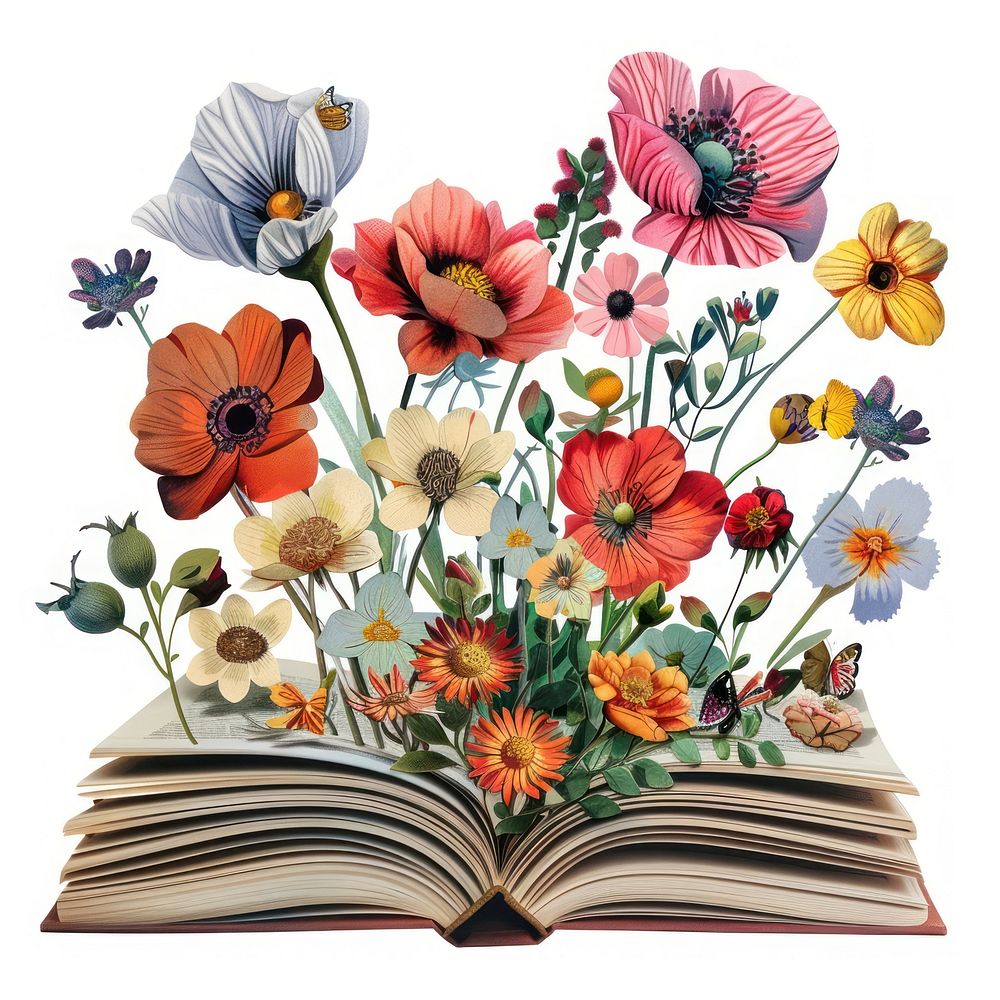 Flower Collage book flower pattern | Premium Photo Illustration - rawpixel