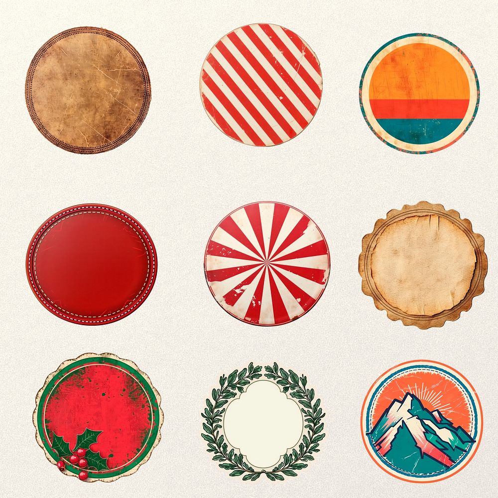 Retro round label design element | Premium PSD - rawpixel