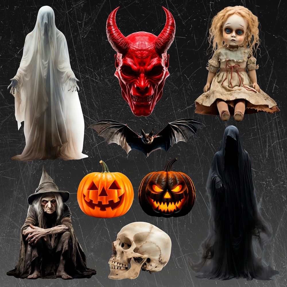 Halloween horror design element set | Premium PSD - rawpixel
