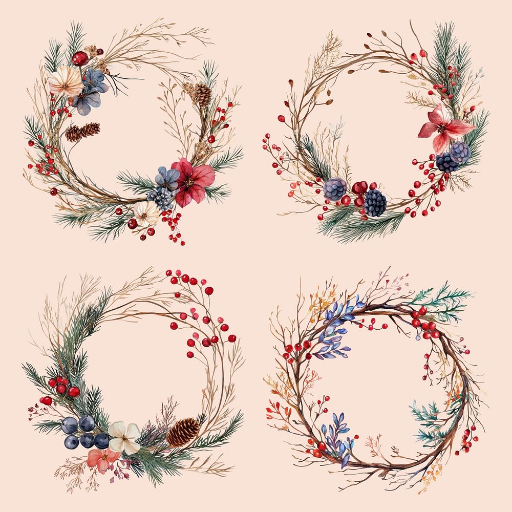 Dry branch wreath design element | Free Photo - rawpixel