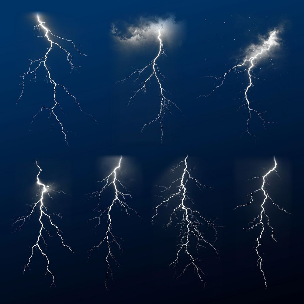 Thunder effect design element set | Free Photo - rawpixel