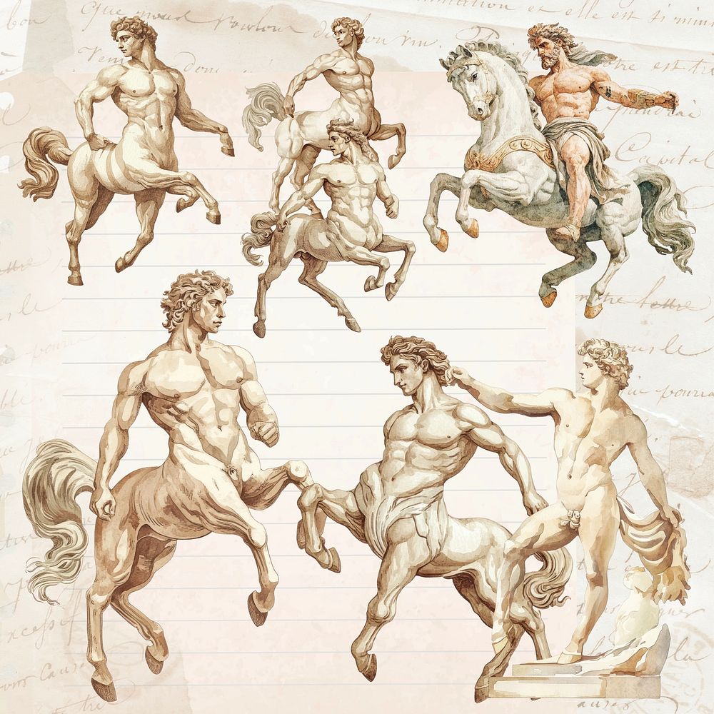 Watercolor Greek classic Mythology centaur | Free Photo - rawpixel