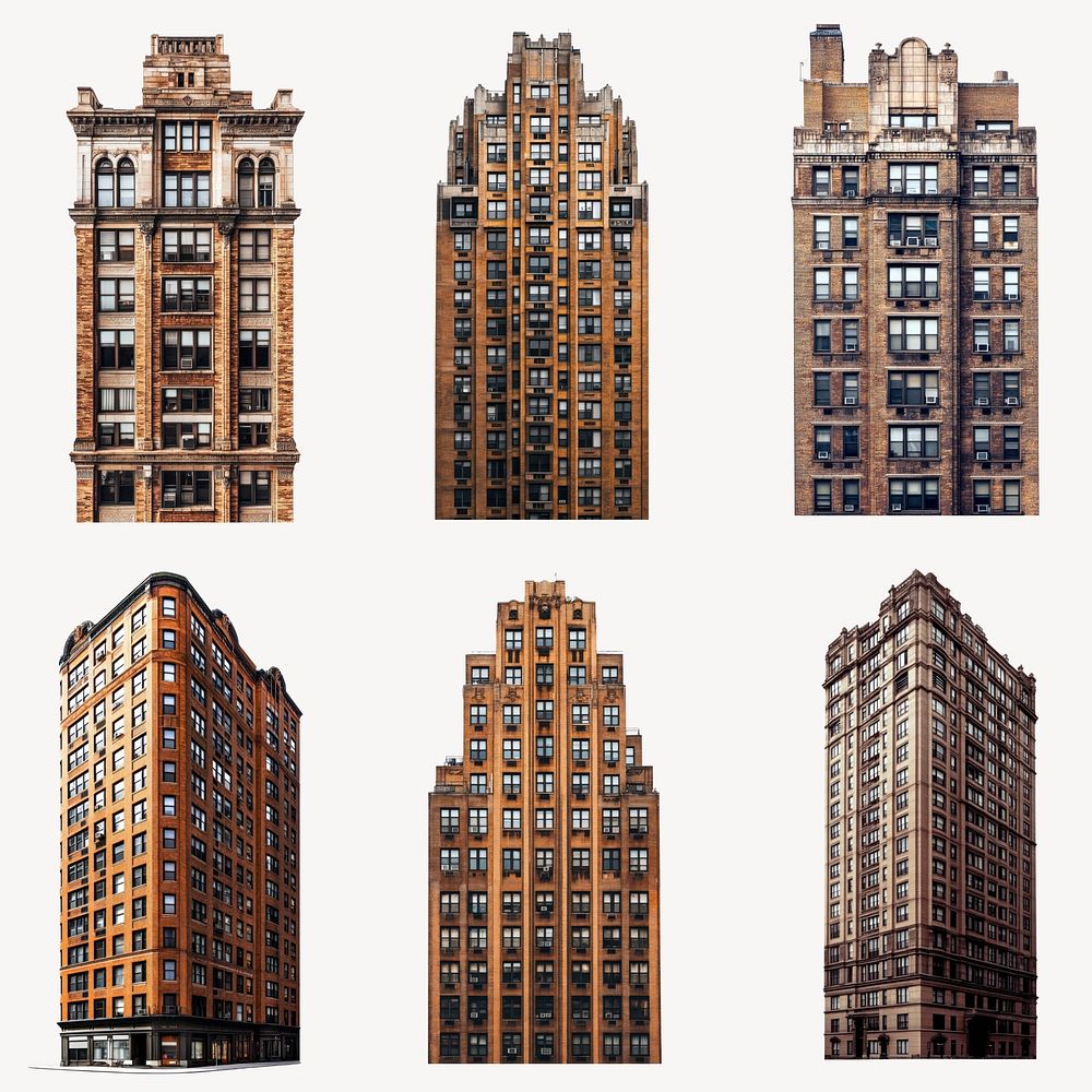Classic skyscraper design element set | Premium PSD - rawpixel