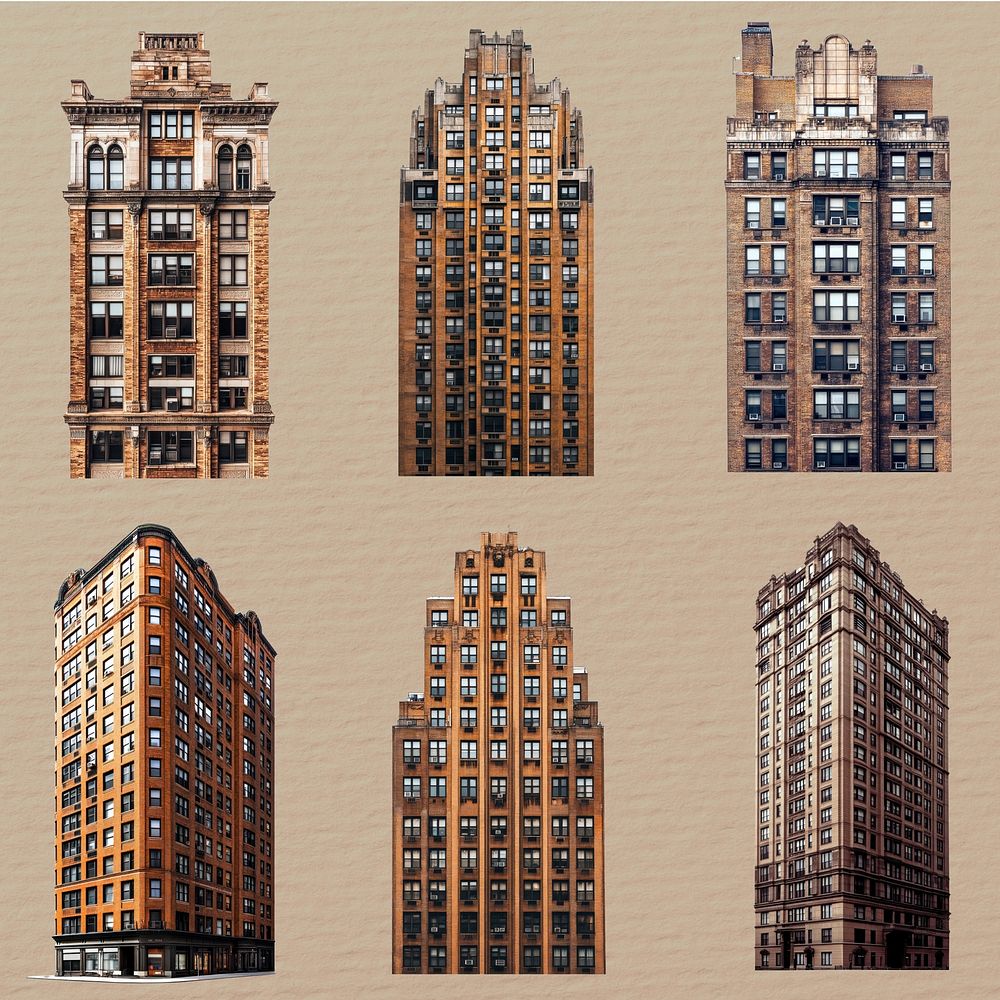 Classic skyscraper design element set | Free Photo - rawpixel
