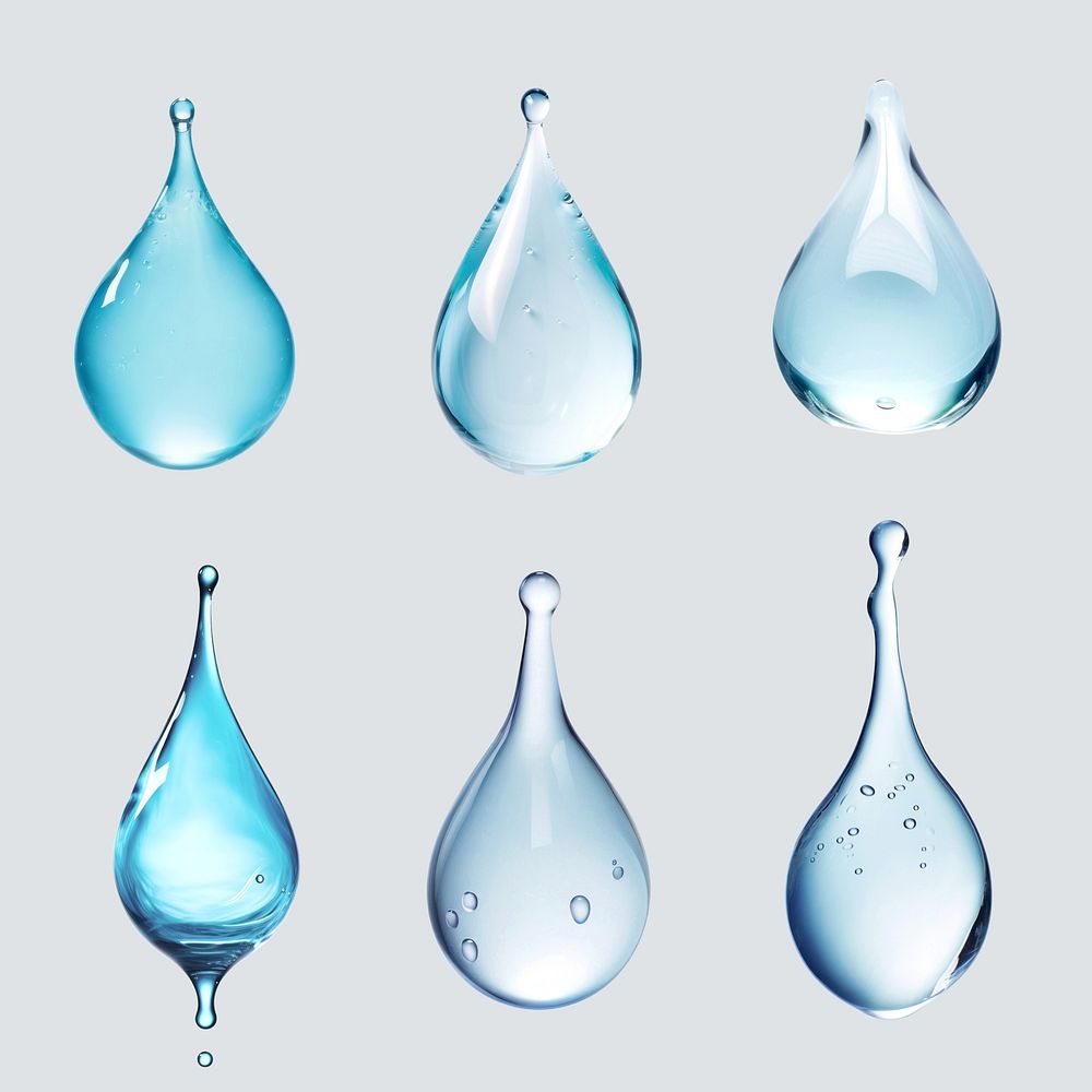 Water drop design element set | Free Photo - rawpixel