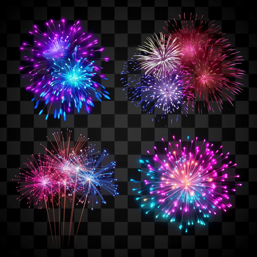 Neon firework design element set | Free Photo - rawpixel