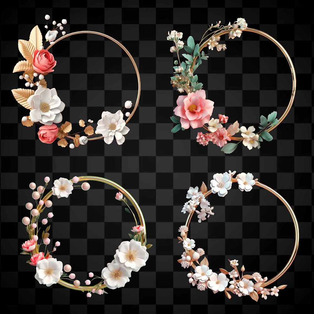 Gold circle frame flowers design | Free Photo - rawpixel