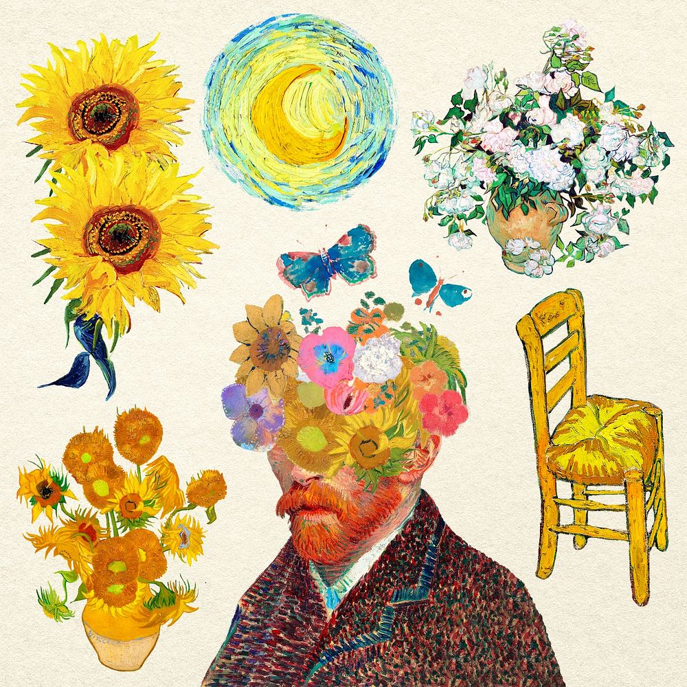 Van Gogh clip art design | Free Photo - rawpixel
