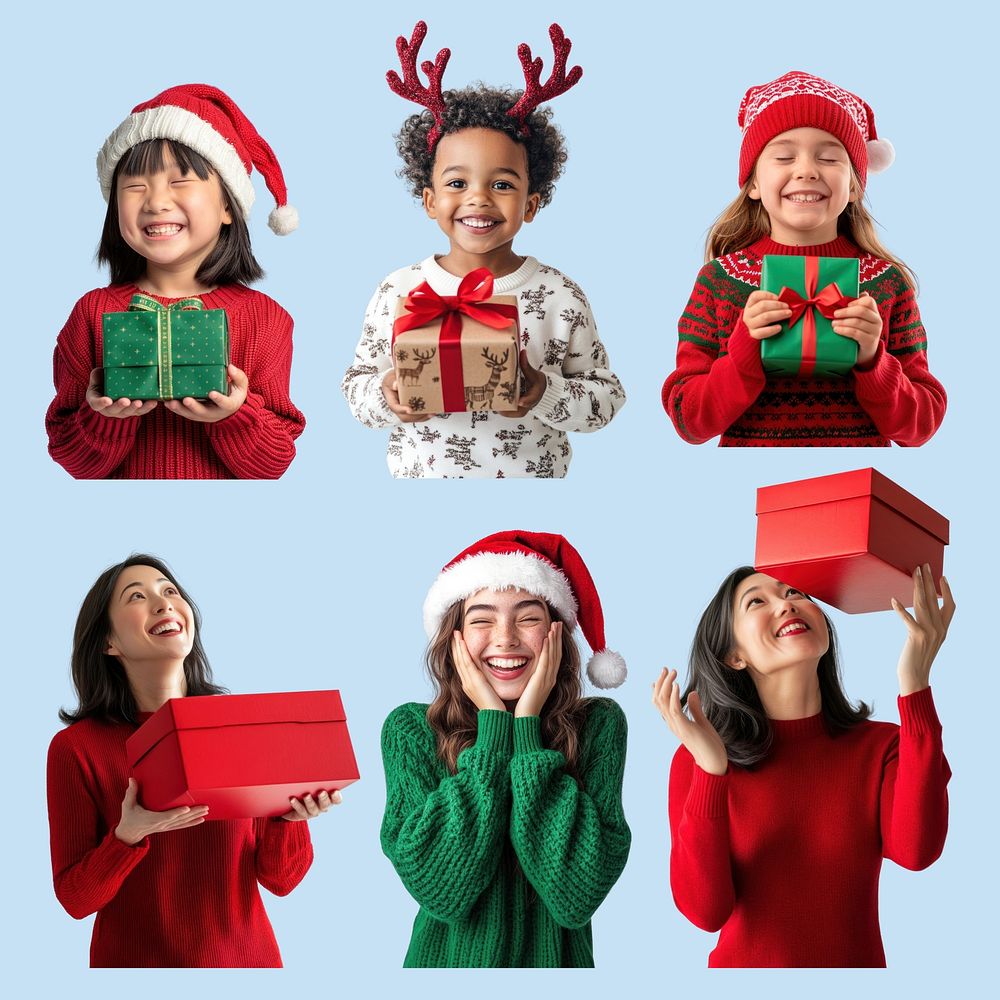 Christmas festive people design element | Free Photo - rawpixel