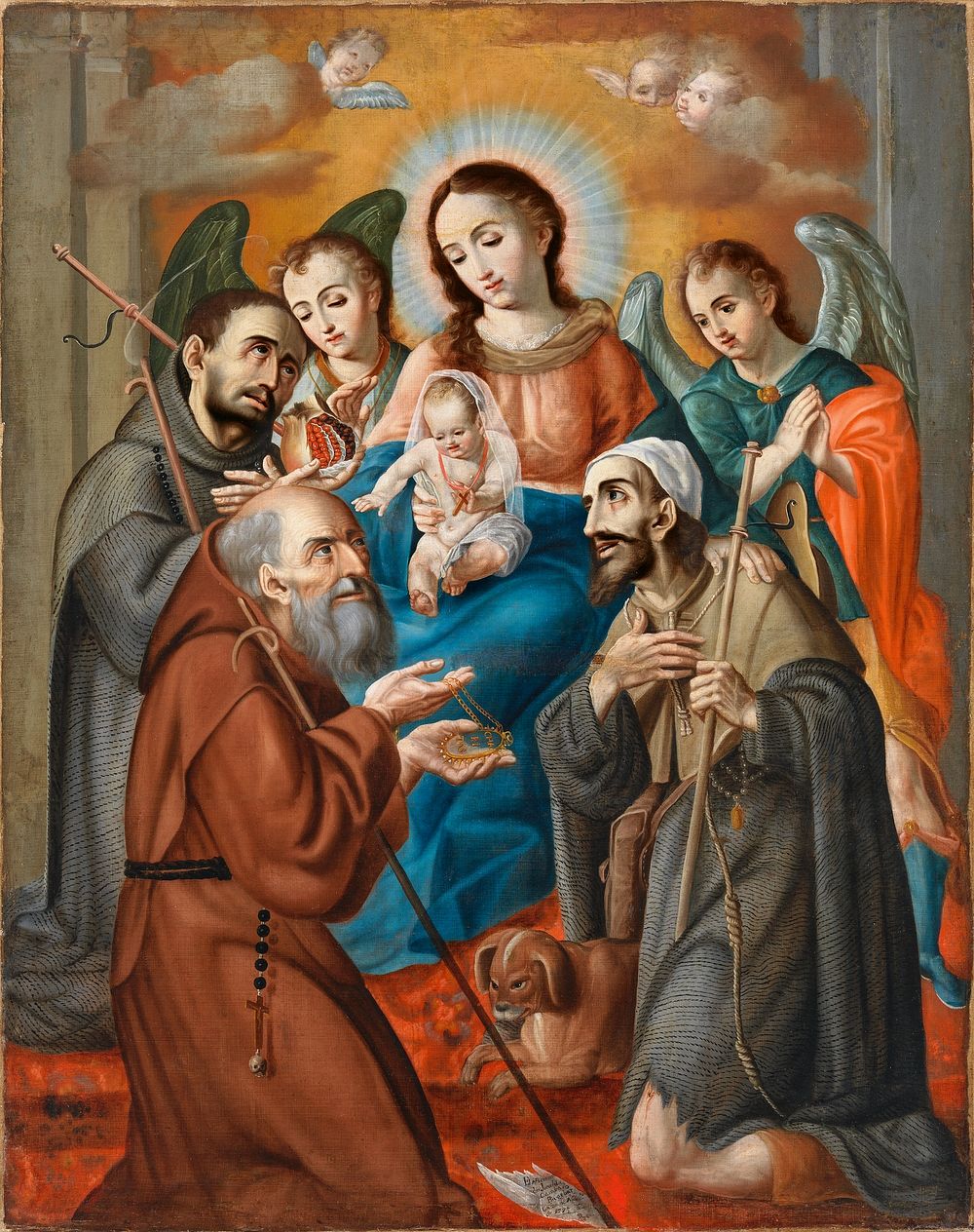 Virgin Child Saints Francis Paola | Free Photo Illustration - rawpixel