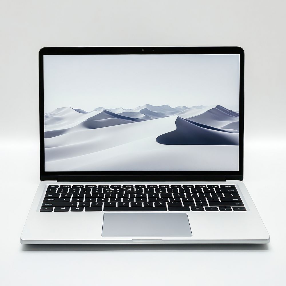 white screen laptop electronics minimalist | Free Photo - rawpixel