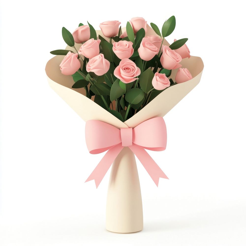 Coquette bouquet flower illustration roses. | Free Photo Illustration - rawpixel