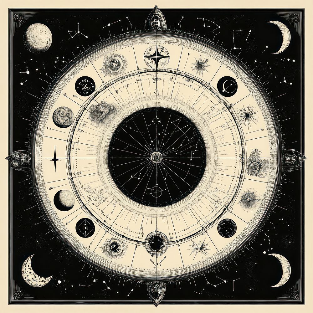 Astrology chart illustration vintage astronomical. | Free Photo ...