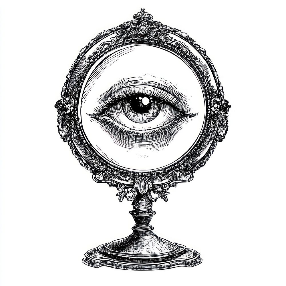 Scrying mirror illustration vintage style. | Free Photo Illustration ...