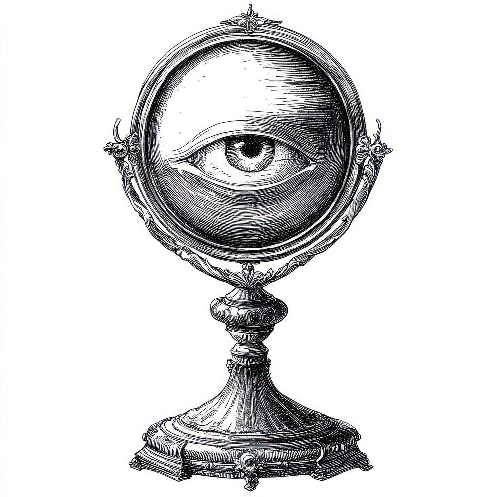 Scrying mirror illustration vintage art. | Free Photo Illustration ...