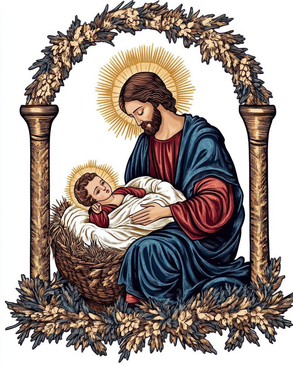 Jesus manger jesus art architecture | Free Photo Illustration - rawpixel