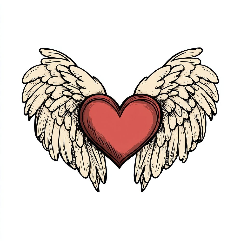 Heart and angel white wing | Free Photo Illustration - rawpixel