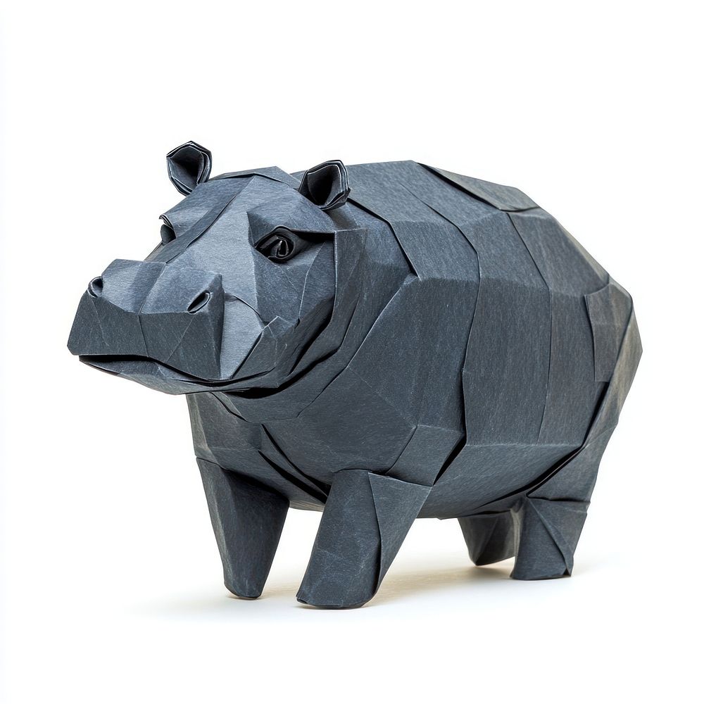 Pygmy hippo icon paper origami | Free Photo Illustration - rawpixel