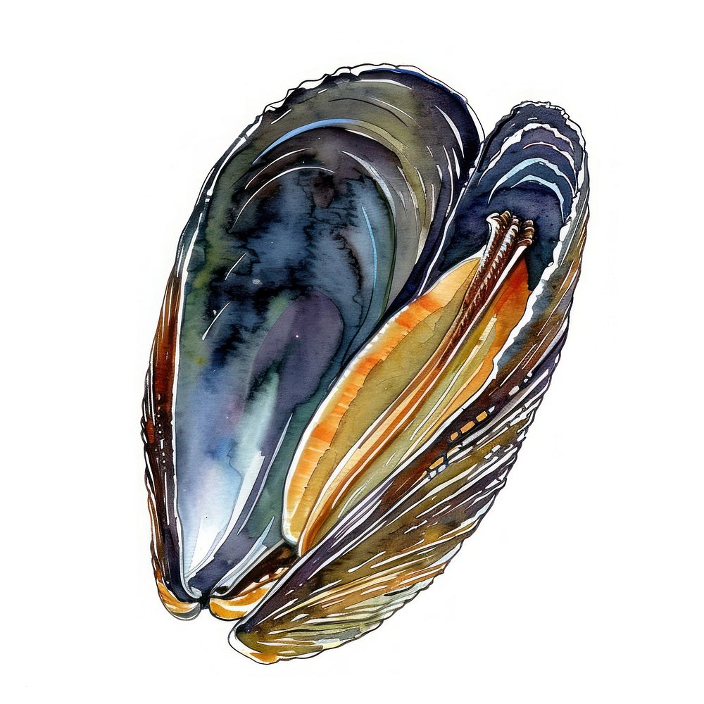 An isolated mussel illustration watercolor | Free Photo Illustration ...