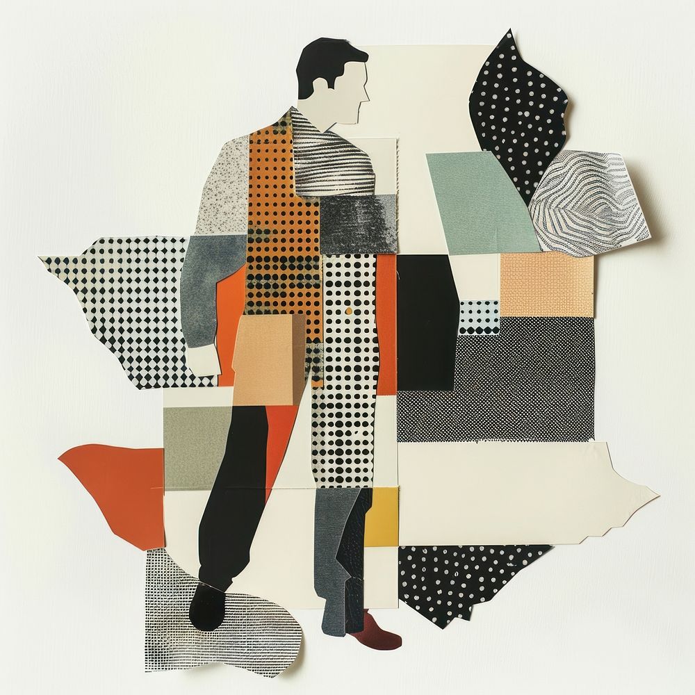 Man retro paper collage abstract | Free Photo Illustration - rawpixel