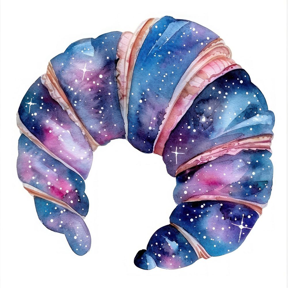 Croissant bakery watercolor galaxy food. | Free Photo Illustration ...