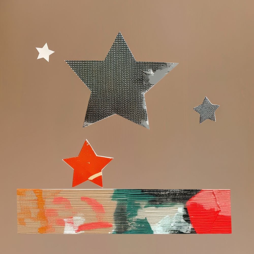 Star floating retro paper collage | Free Photo Illustration - rawpixel