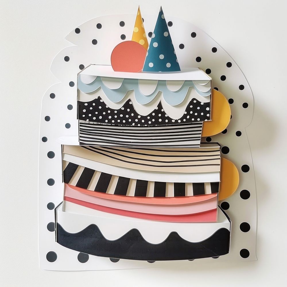 Birthday cake paper collage illustration | Free Photo Illustration ...