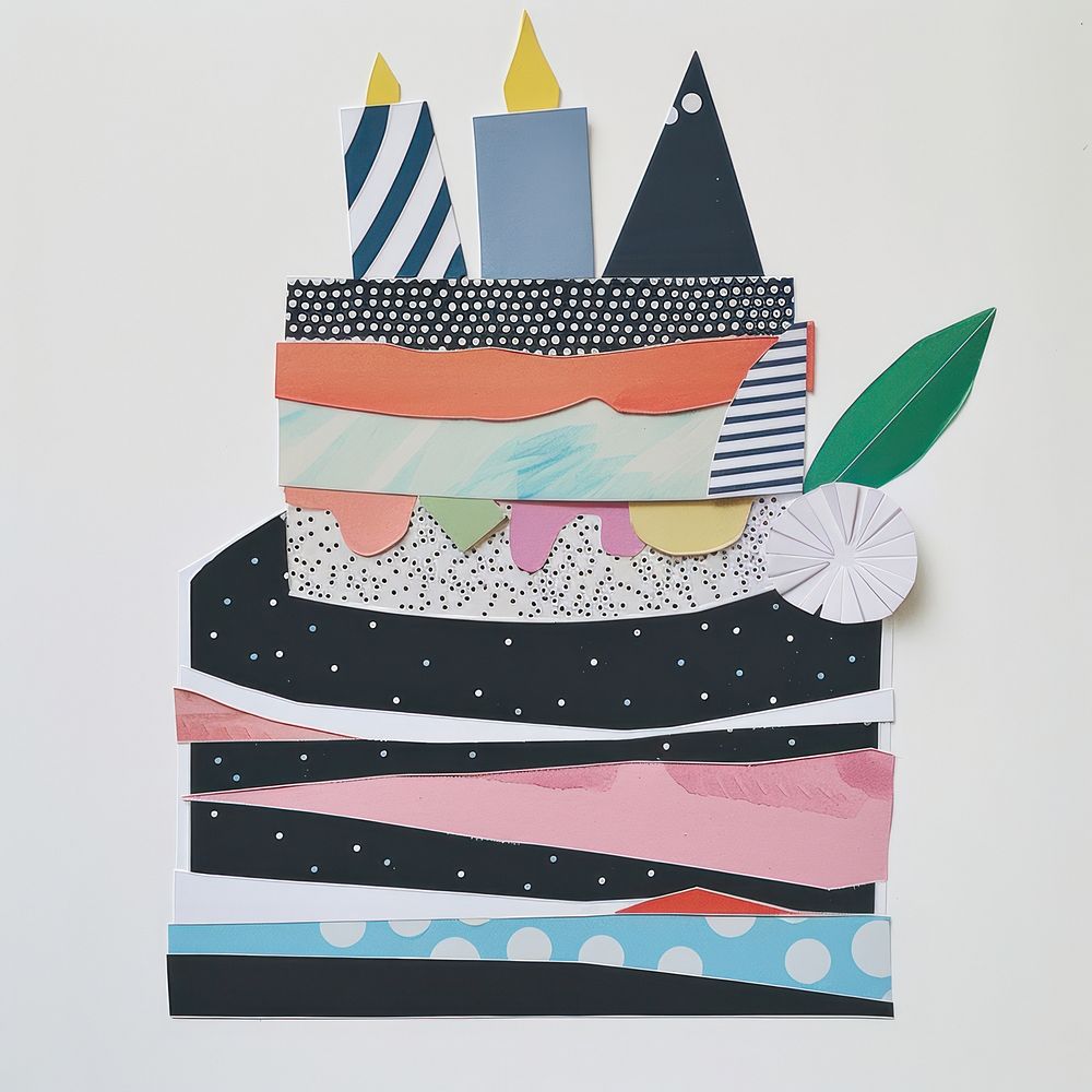 Birthday cake paper collage abstract | Free Photo Illustration - rawpixel