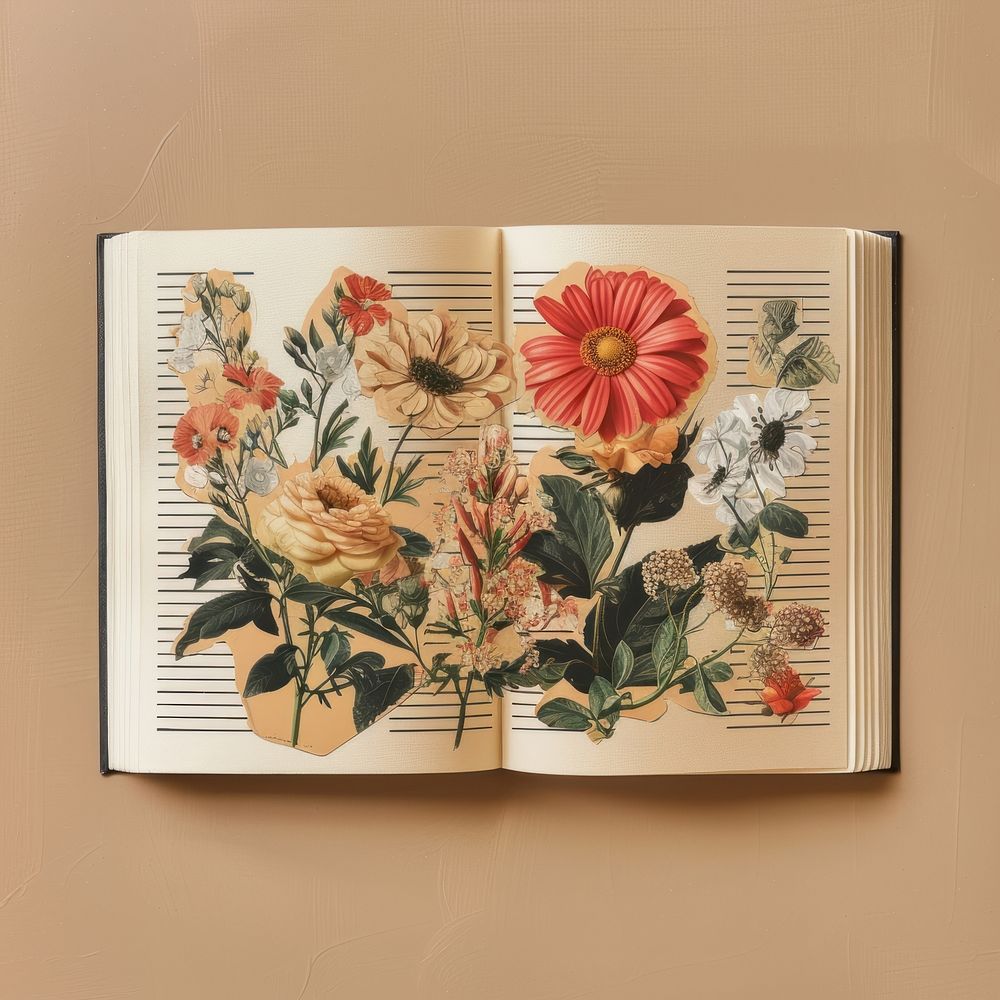 Open book retro paper collage | Free Photo Illustration - rawpixel
