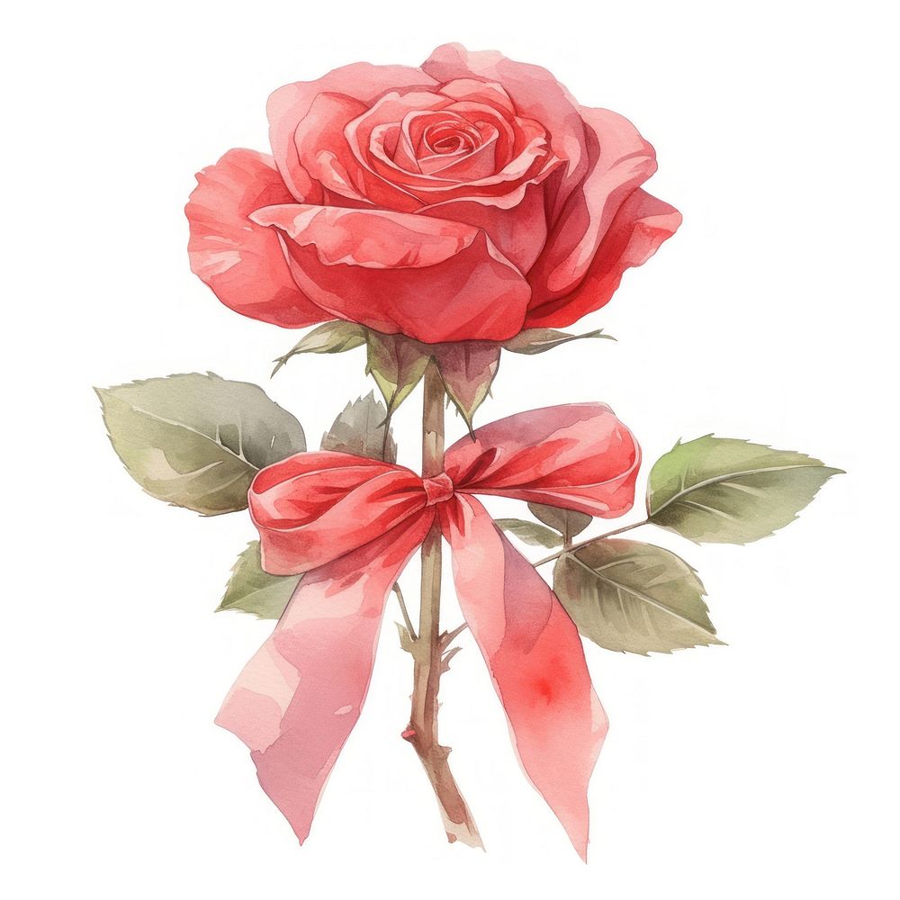 Coquette rose art illustration watercolor. | Free Photo Illustration ...