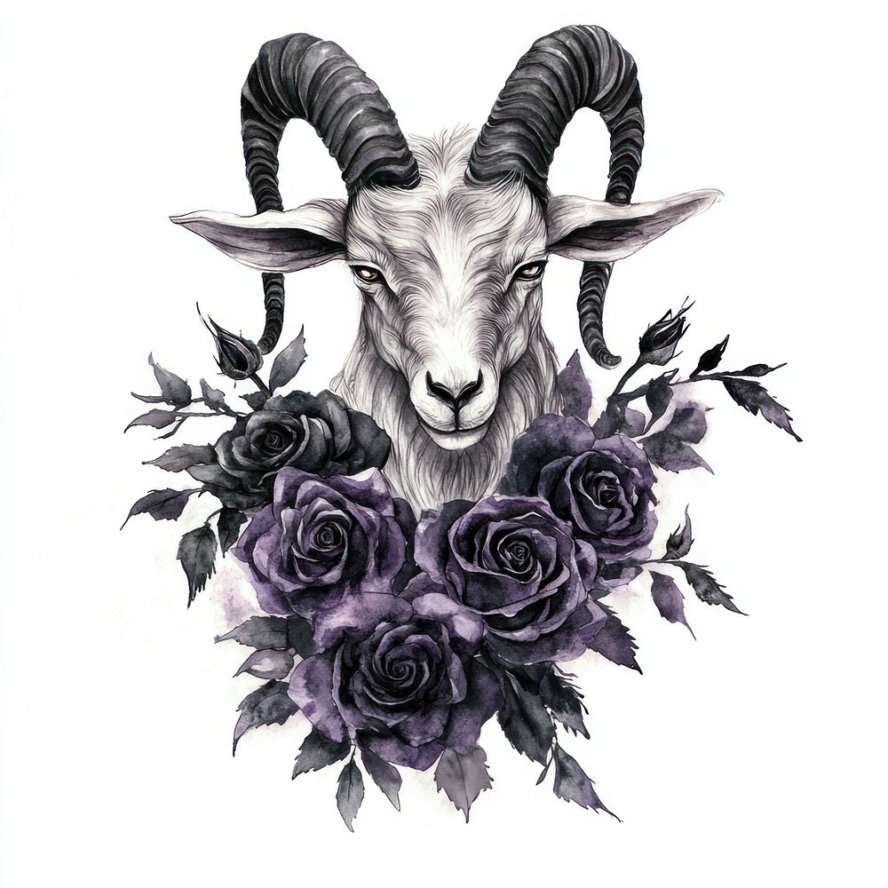 Goat devil art illustration drawing. | Free Photo Illustration - rawpixel