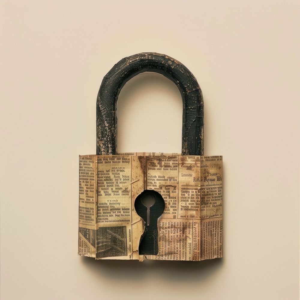 Vintage lock covered old newspaper | Free Photo Illustration - rawpixel